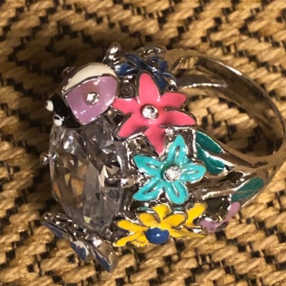 J. Crew | Jewelry | J Crew Ladybug And Flowers Statement Ringcocktail ...